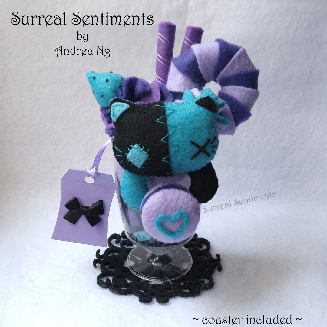 Turquoise Moxy-kitty Ice Cream Sundae Meringue Whip Doughnut Cookie ...