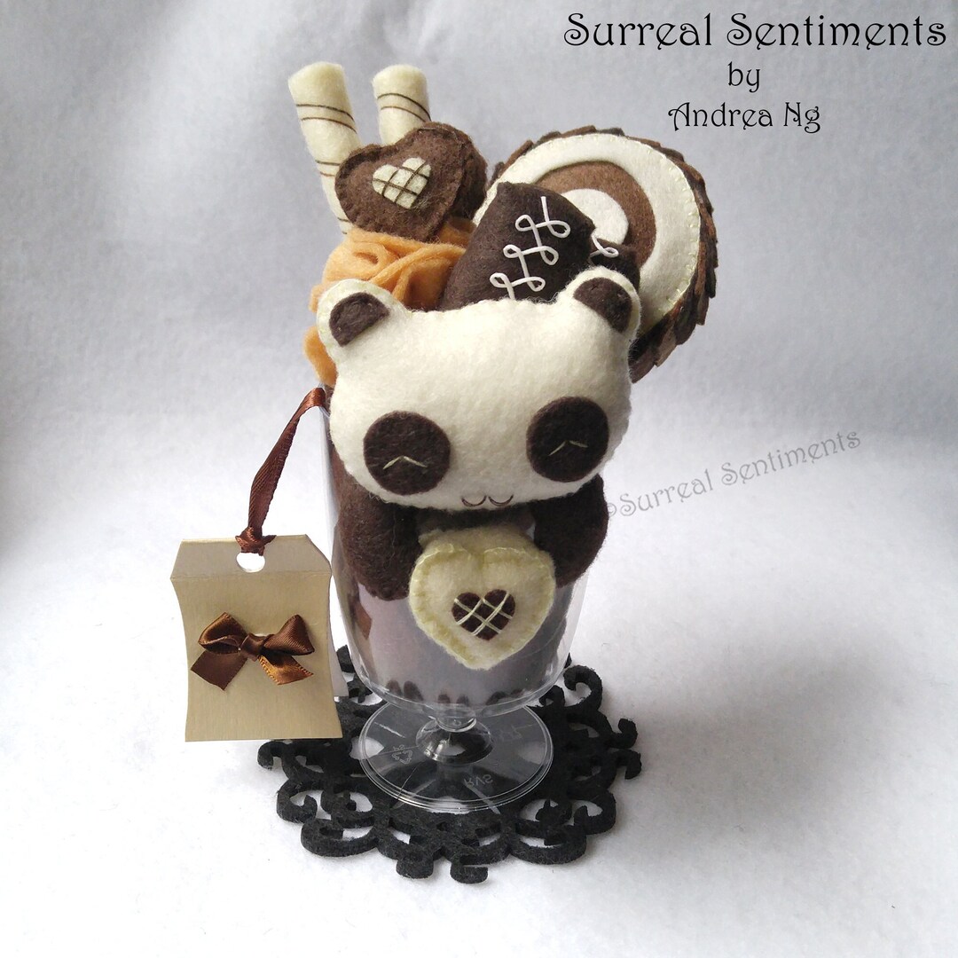 Chocolate Waffle Panda Ice Cream Sundae Chocolate Panda Chocolate Gift ...