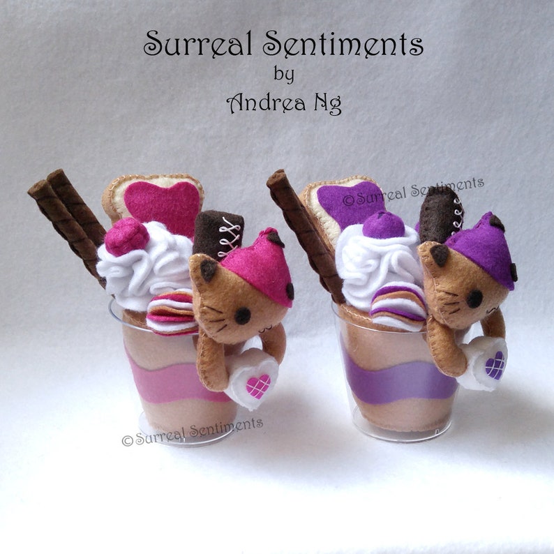 Peanut Butter and Jelly Cat Parfait. Kawaii PB&J Decoration. I - Etsy