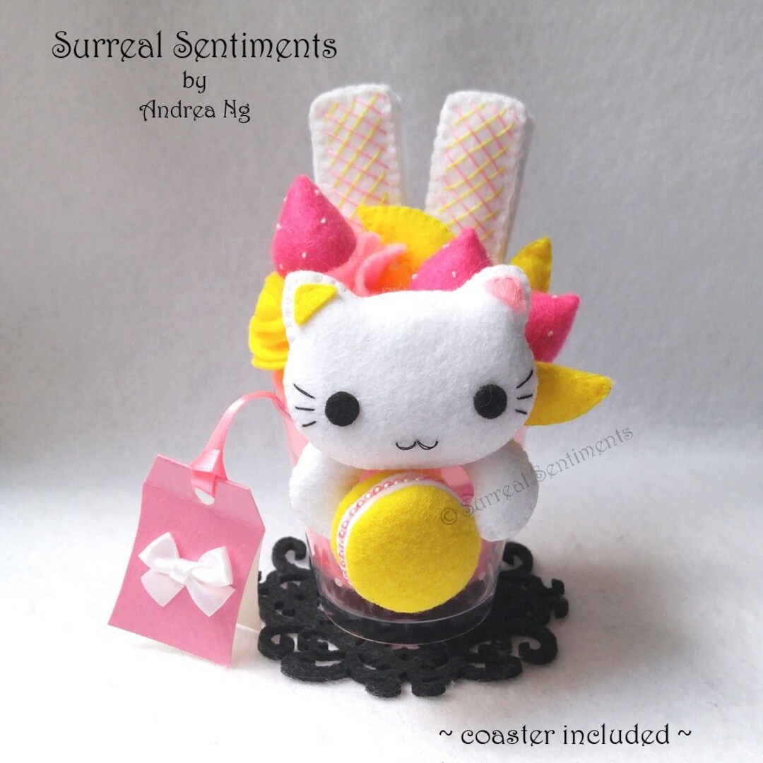 Mango Strawberry White Cat Parfait Unique Gift Cat Lover Gift Sundae ...