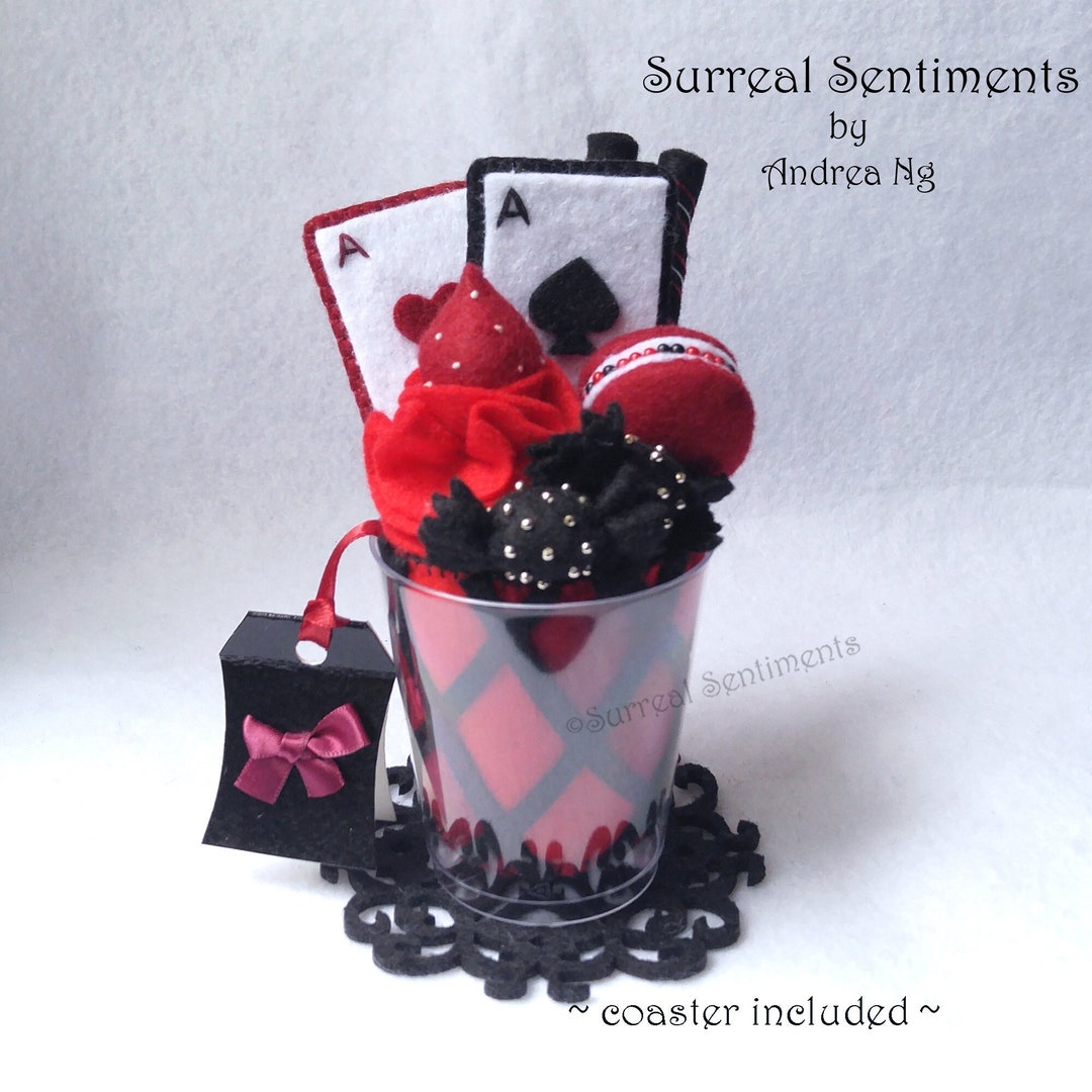 Ace of Spades Waffle Cone Dessert Ace of Hearts Cake Red and Black ...