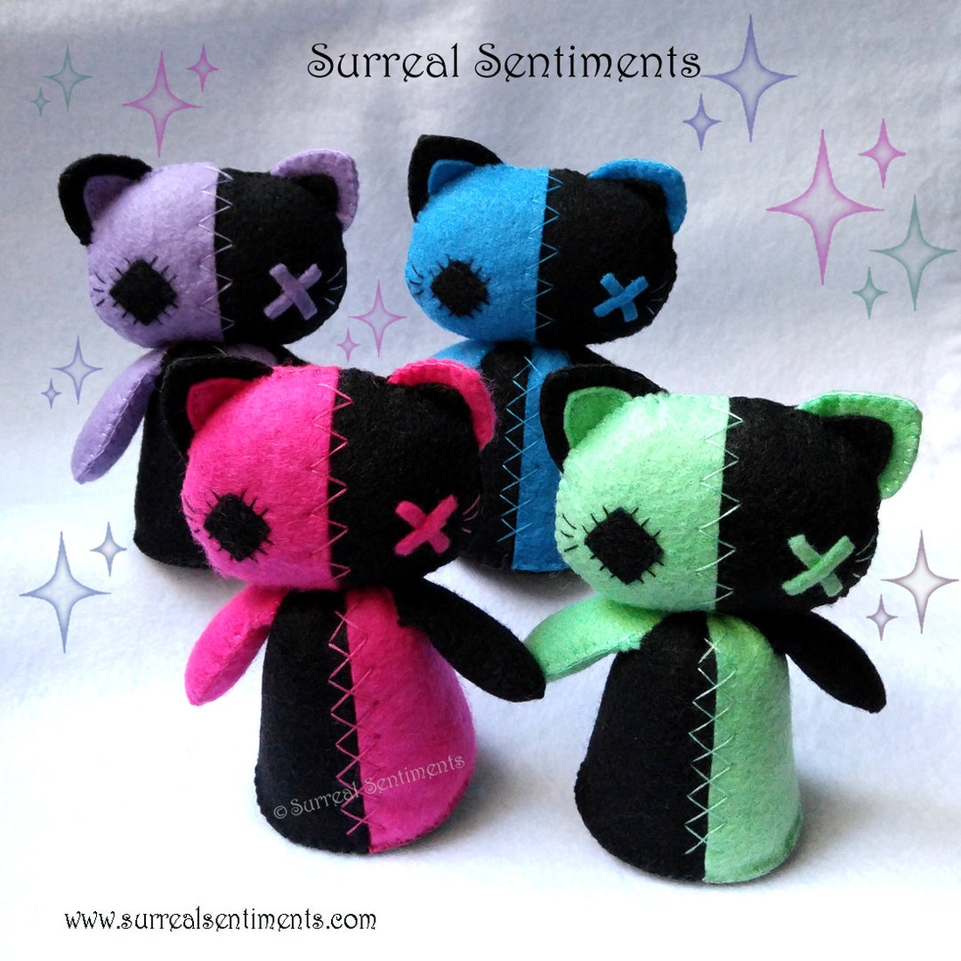 Moxy-kitty Doll Gothic Plush Spooky Cute Stitch Cat Spooky Gift ...