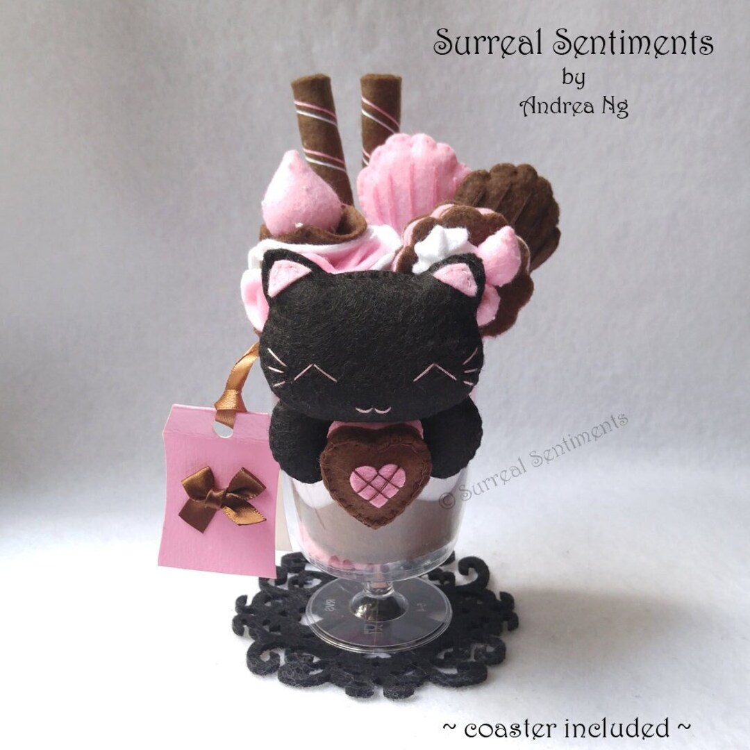 Neapolitan Black Cat Felt Parfait: Mantlepiece Decor - Warm and Fuzzy ...