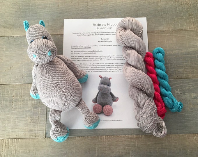 Roxie the Hippo Kit With Hibiscus and Blue Minis. Kit Makes 2 - Etsy