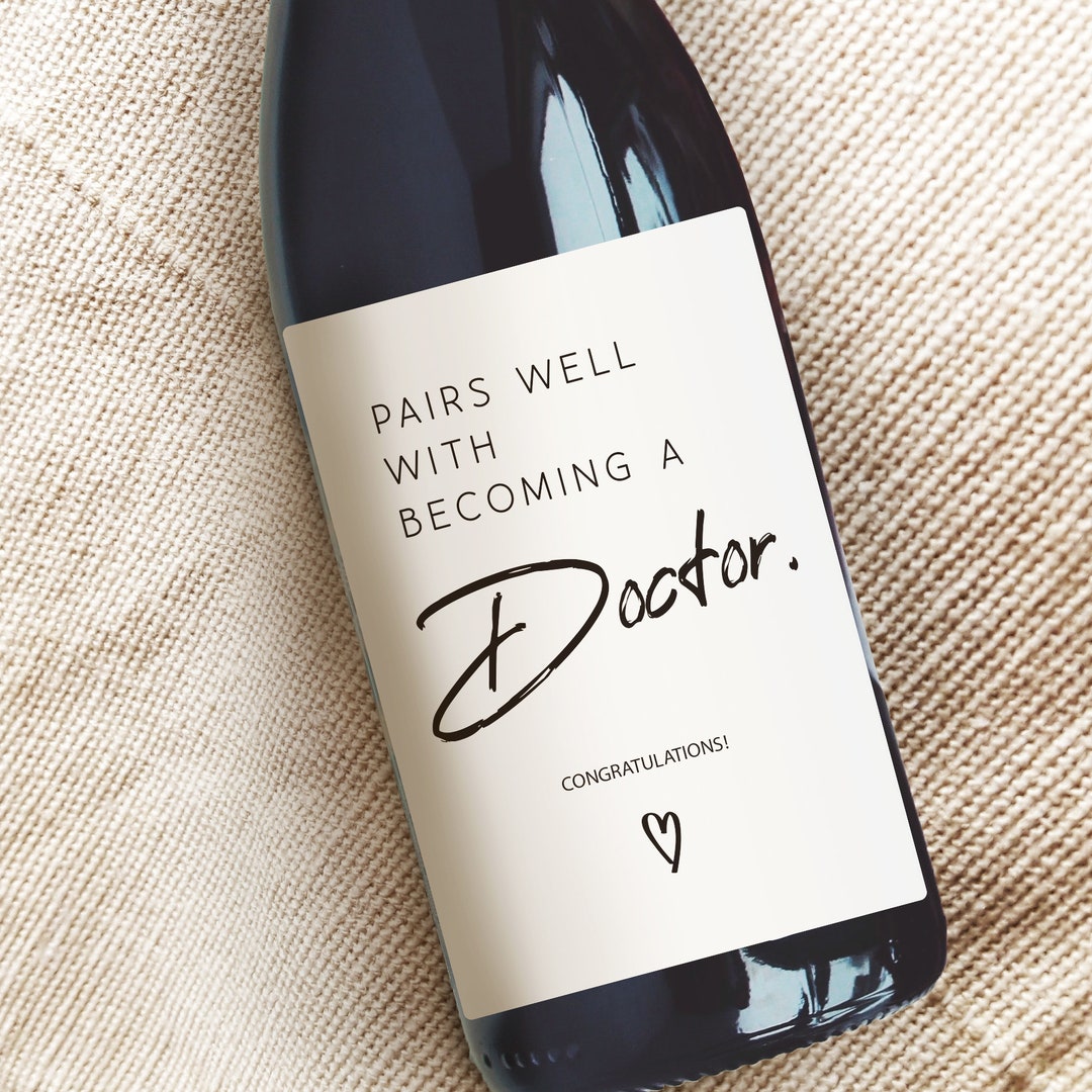 Doctor Gift,doctoral Degree Wine Label, Gift for Doctor's Degree, Pairs ...