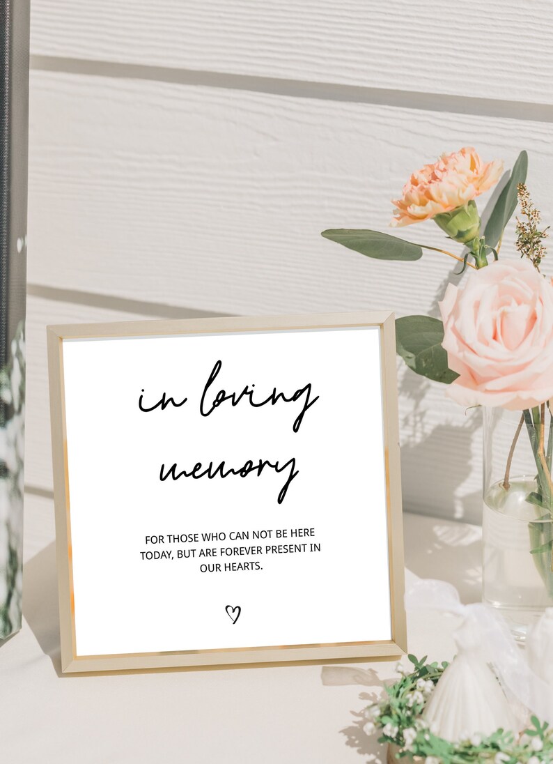 DIY in Loving Memory Editable Printable Sign Template for - Etsy