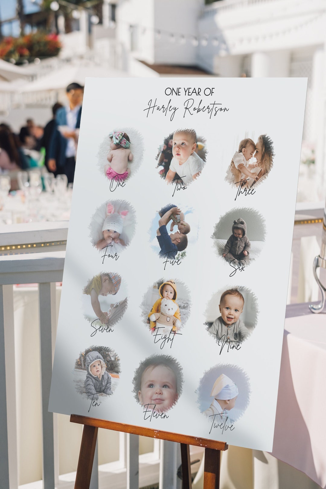 DIY First Baby Birthday Photo Milestone Board, 1st Birthday Milestone ...