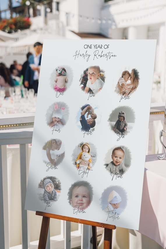 DIY First Baby Birthday Photo Milestone Board 1st Birthday - Etsy