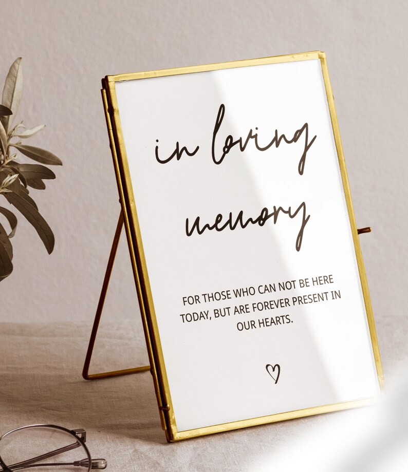 DIY in Loving Memory Editable Printable Sign Template for - Etsy