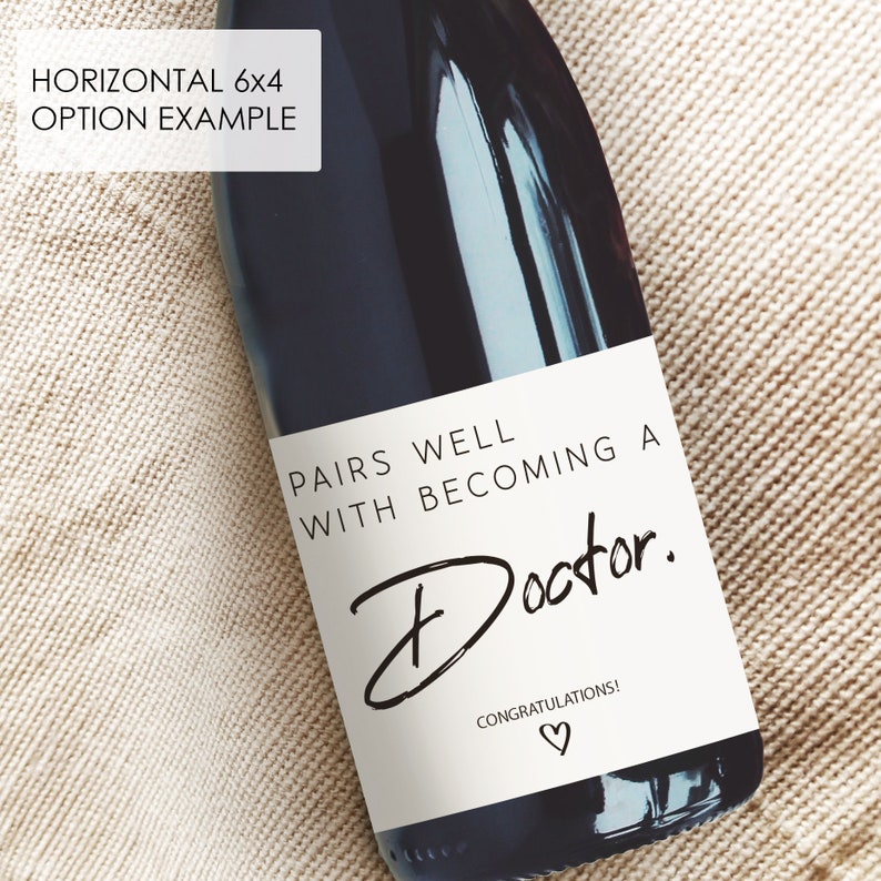 Doctor Gift,doctoral Degree Wine Label, Gift for Doctor's Degree, Pairs ...