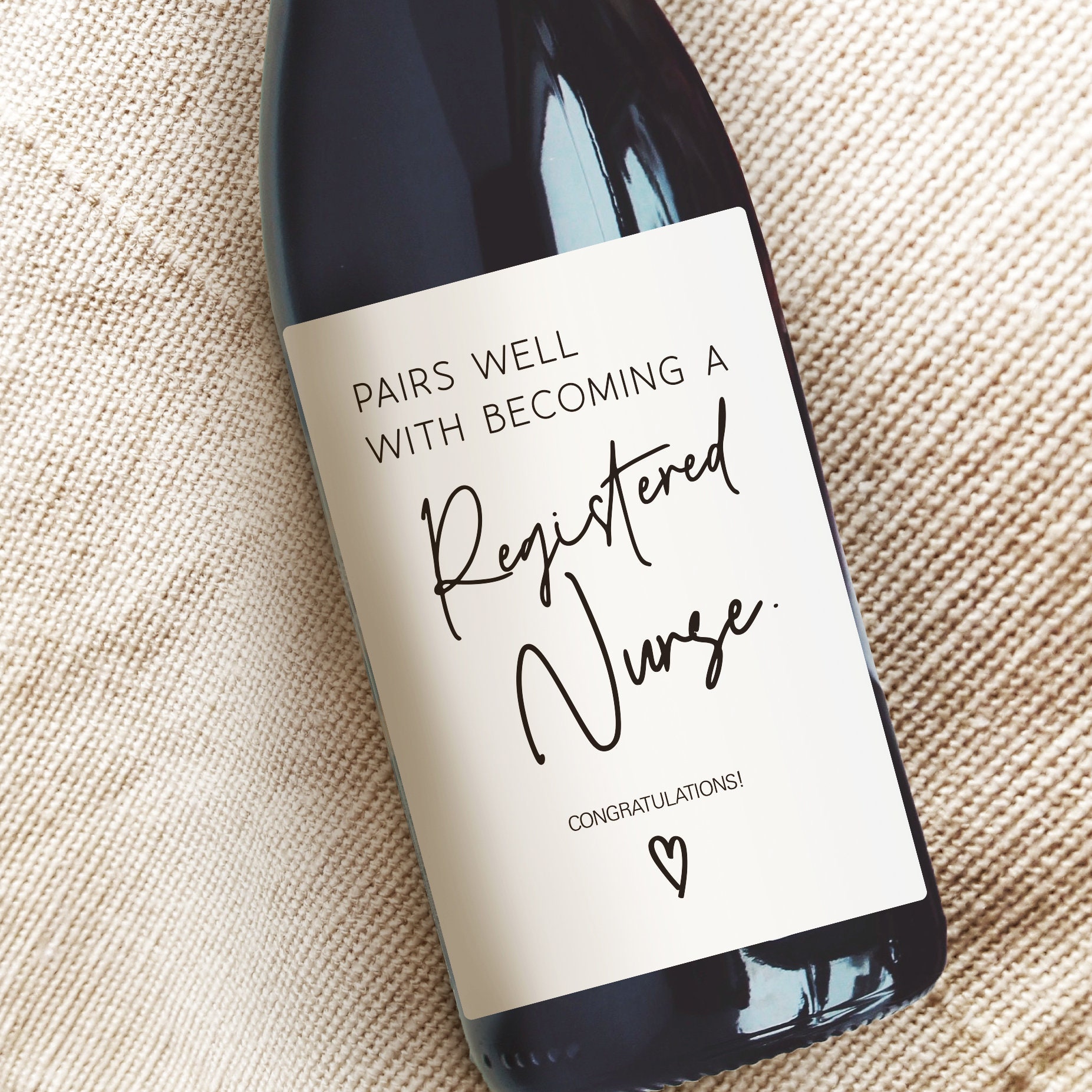 Registered Nurse Graduation RN Wine Label Nursing School - Etsy