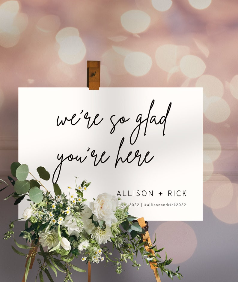 Welcome Sign Board Template for Wedding Ceremony Reception Minimalist ...