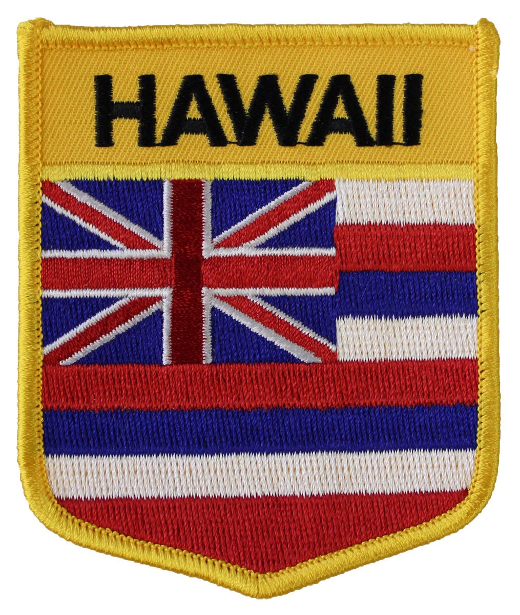 Parche de escudo de bandera de Hawái - Etsy España
