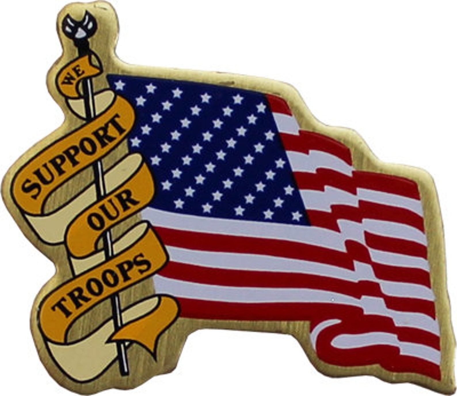 USA (support Our Troops Yellow Ribbon) Flag Lapel Pin - Etsy