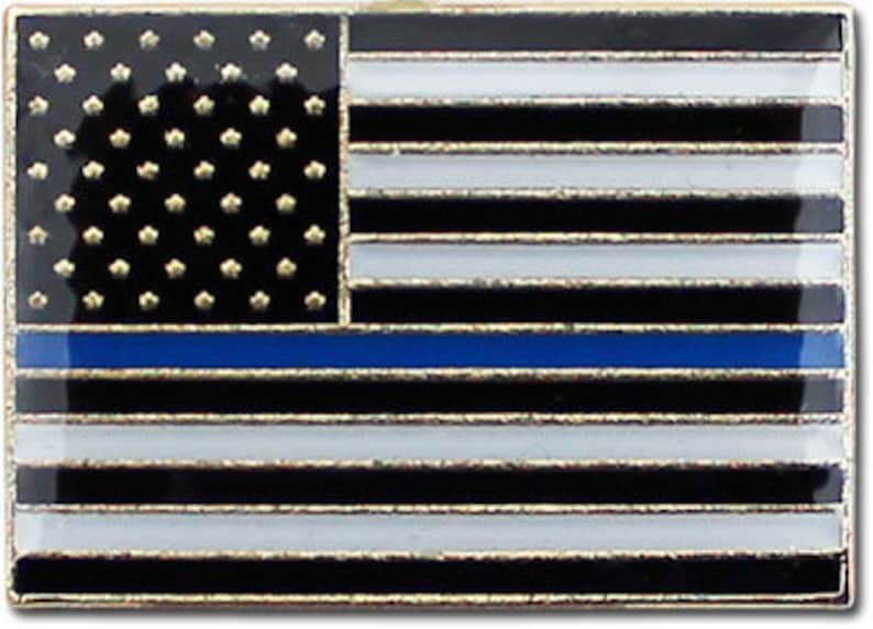 Thin Blue Line USA Flag Lapel Pin rectangular - Etsy