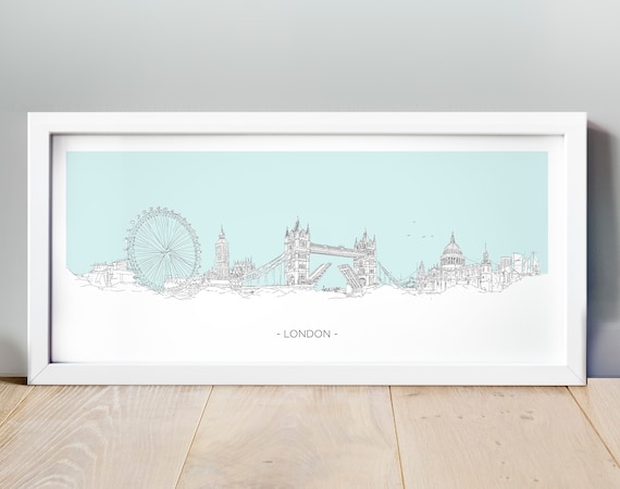 Custom City Sketch Poster Hand Drawing Panoramic Poster | Etsy