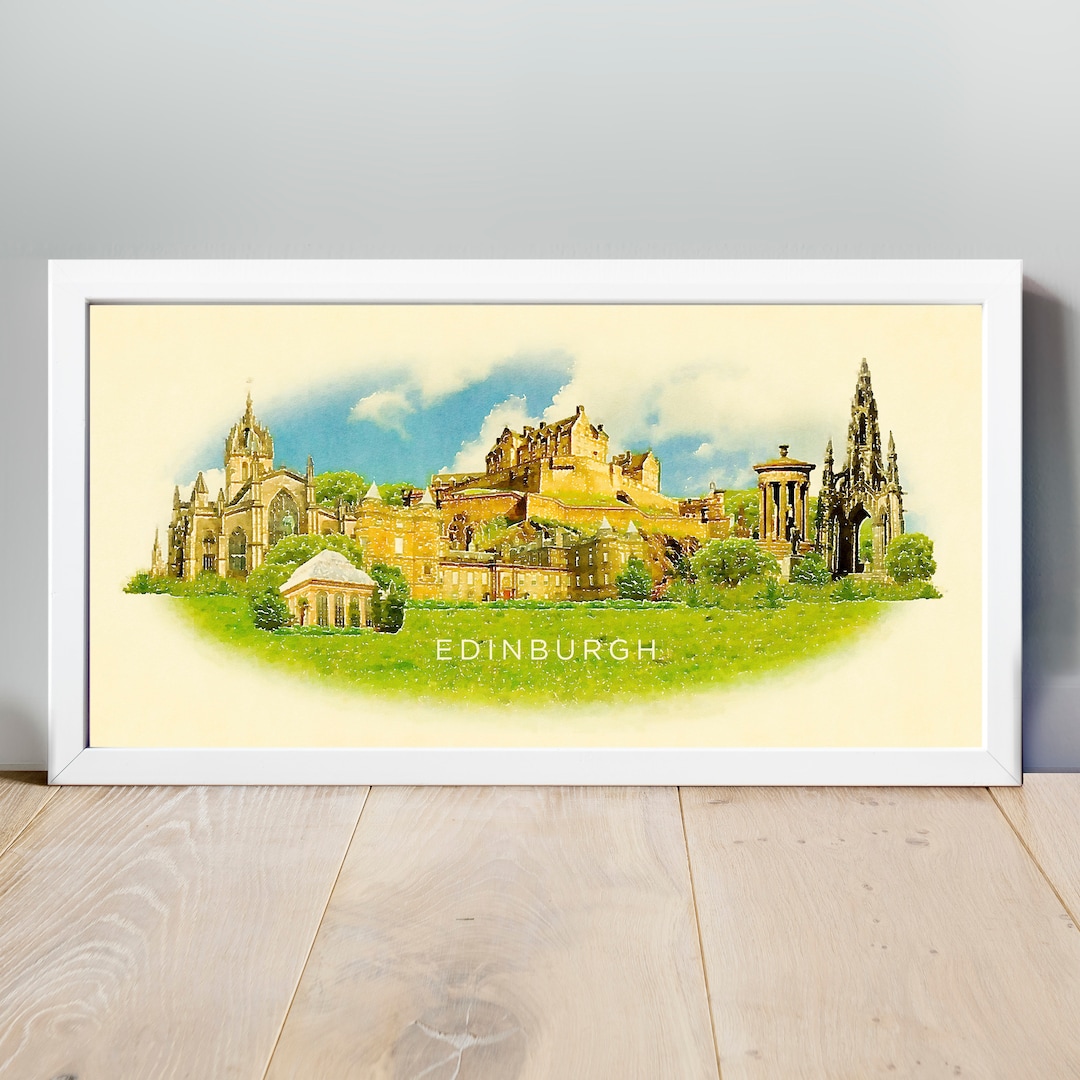 Watercolor Edinburgh City Illustration, Edinburgh Artwork, Edinburgh ...