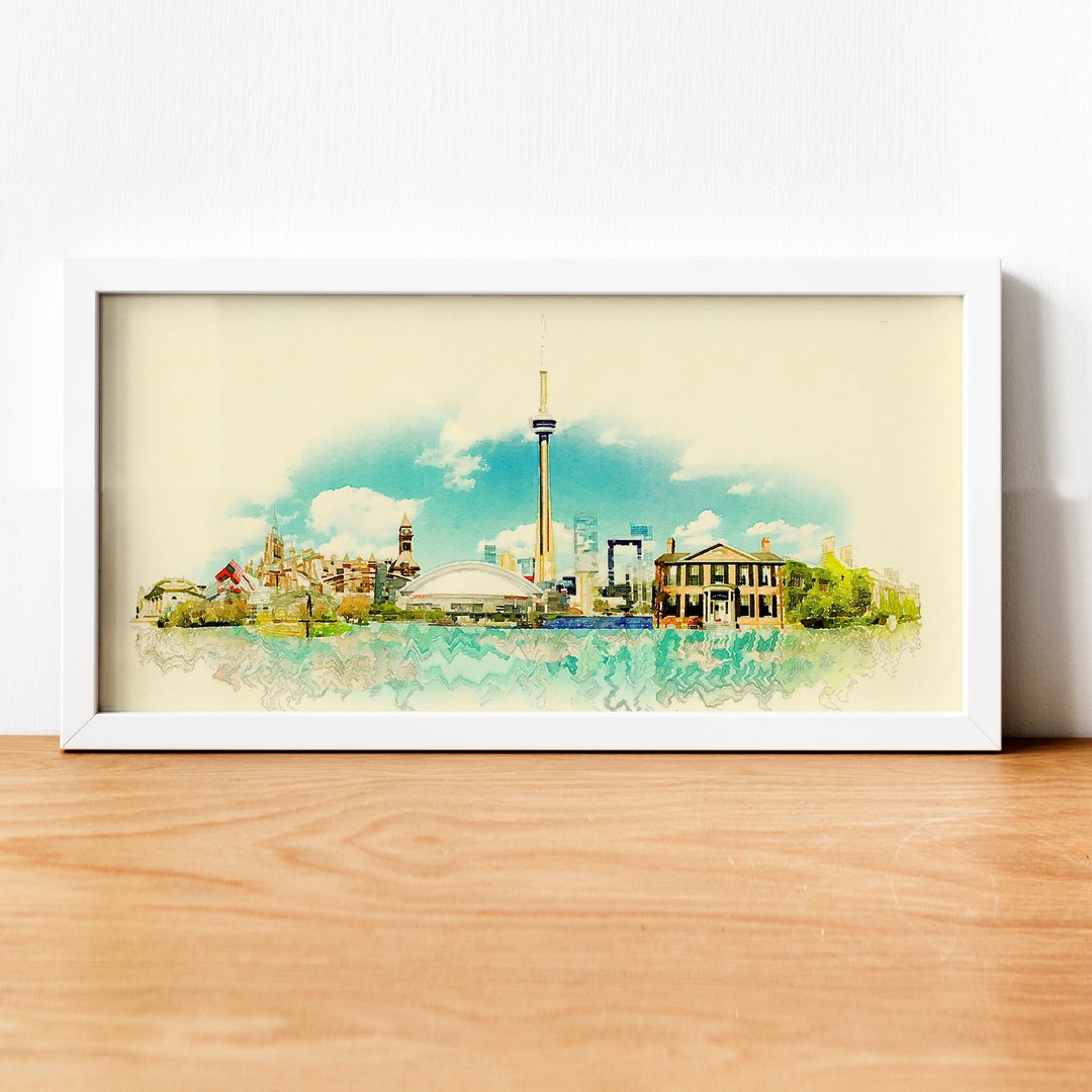 Watercolor Toronto City Illustration, Toronto Artwork, Toronto Skyline ...