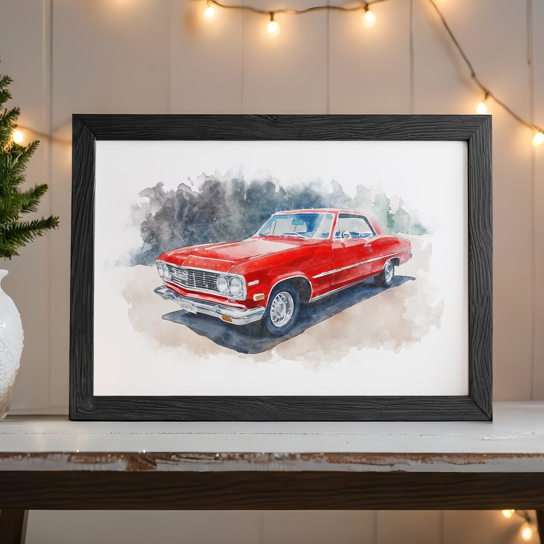 Custom Car Portrait, Father's Day Gift, Portrait From Photo, Car ...