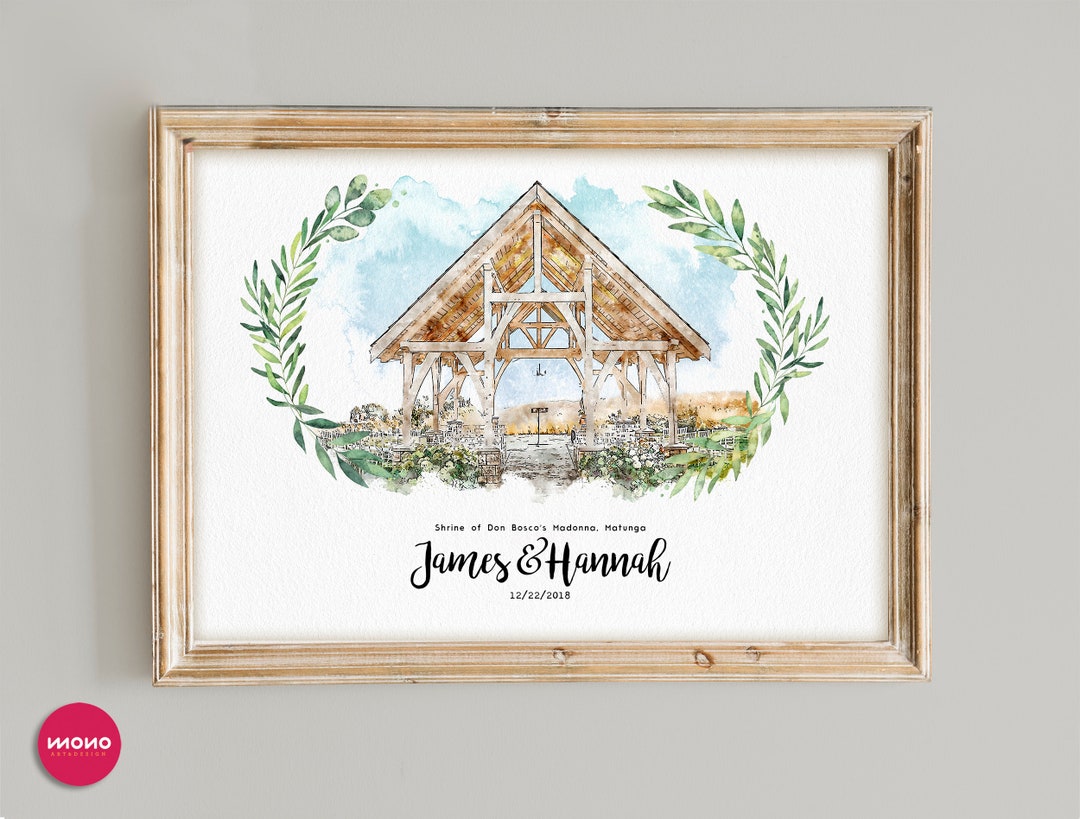 Custom Venue Painting, Custom Watercolor Wedding Venue Portrait ...