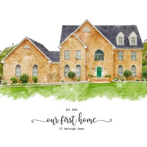 Custom House Drawing House Illustration Watercolor House - Etsy