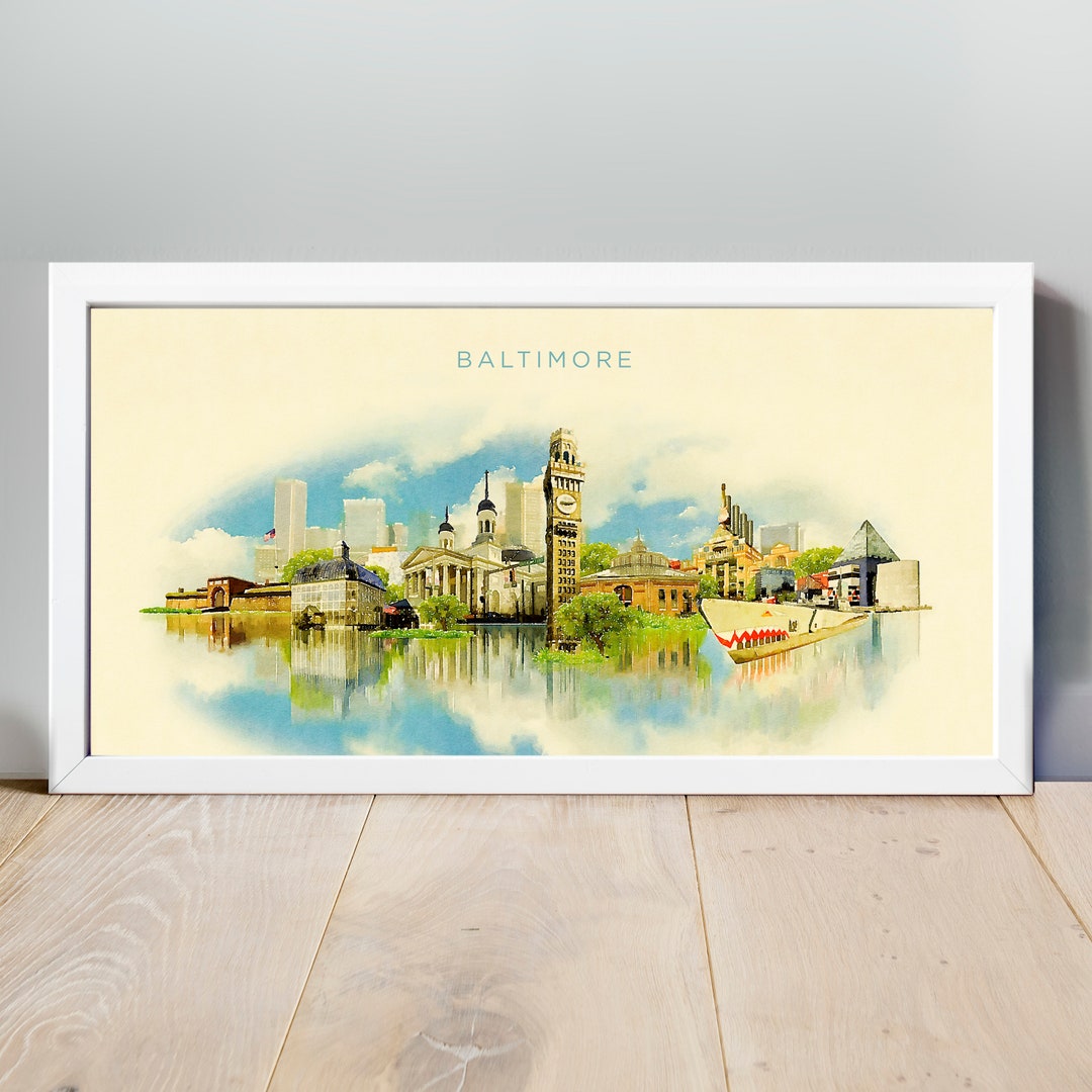 Baltimore Skyline, Baltimore Poster, Baltimore Artwork, Baltimore Art ...