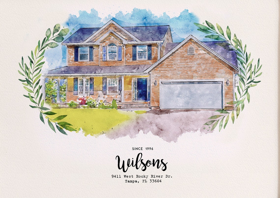 Custom Watercolor House Portraitwatercolor House - Etsy