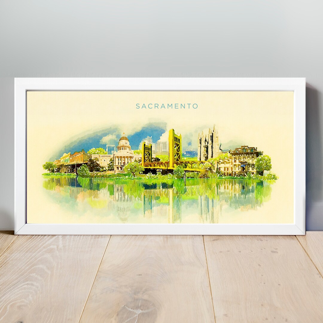 Sacramento Skyline, Sacramento Poster, Sacramento Artwork, Sacramento ...