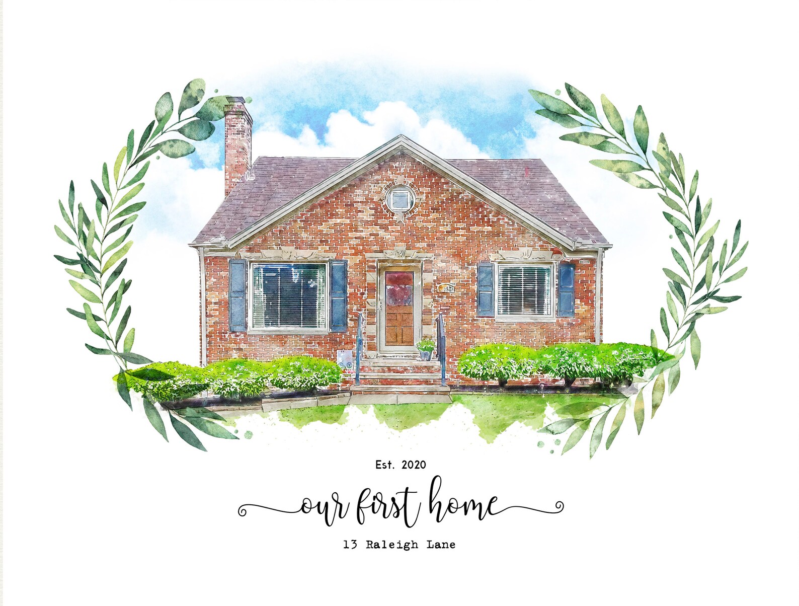 Custom Watercolor House Portraitwatercolor House - Etsy
