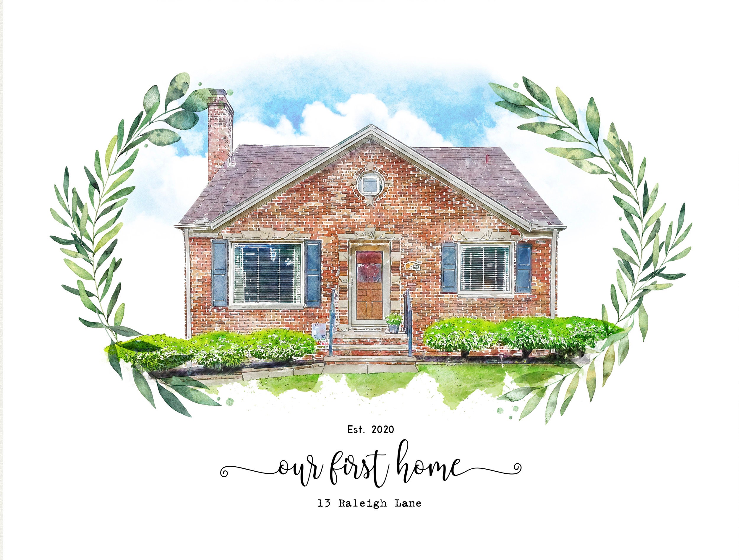 Custom Watercolor House Portraitwatercolor House - Etsy