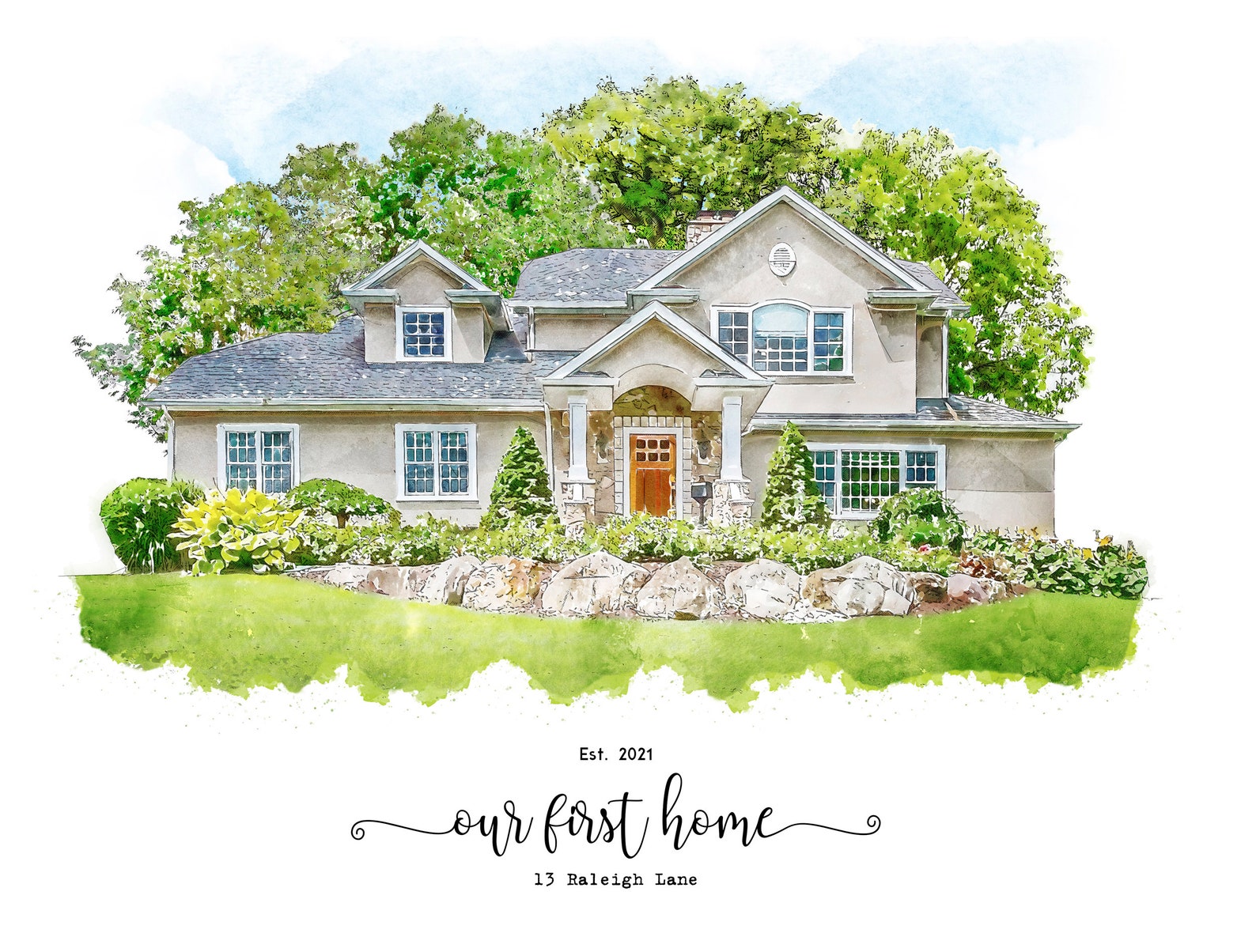 Custom Watercolor House Portraitwatercolor House - Etsy
