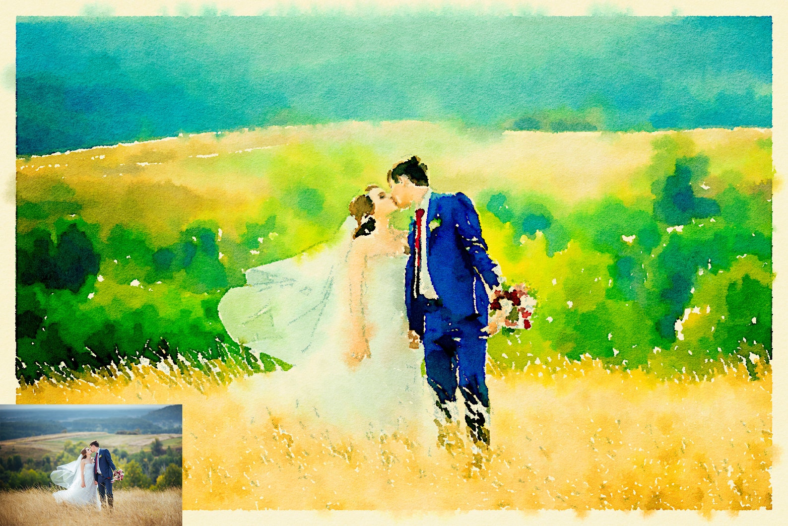 Custom Wedding Portrait Custom Watercolor Painting From Your - Etsy