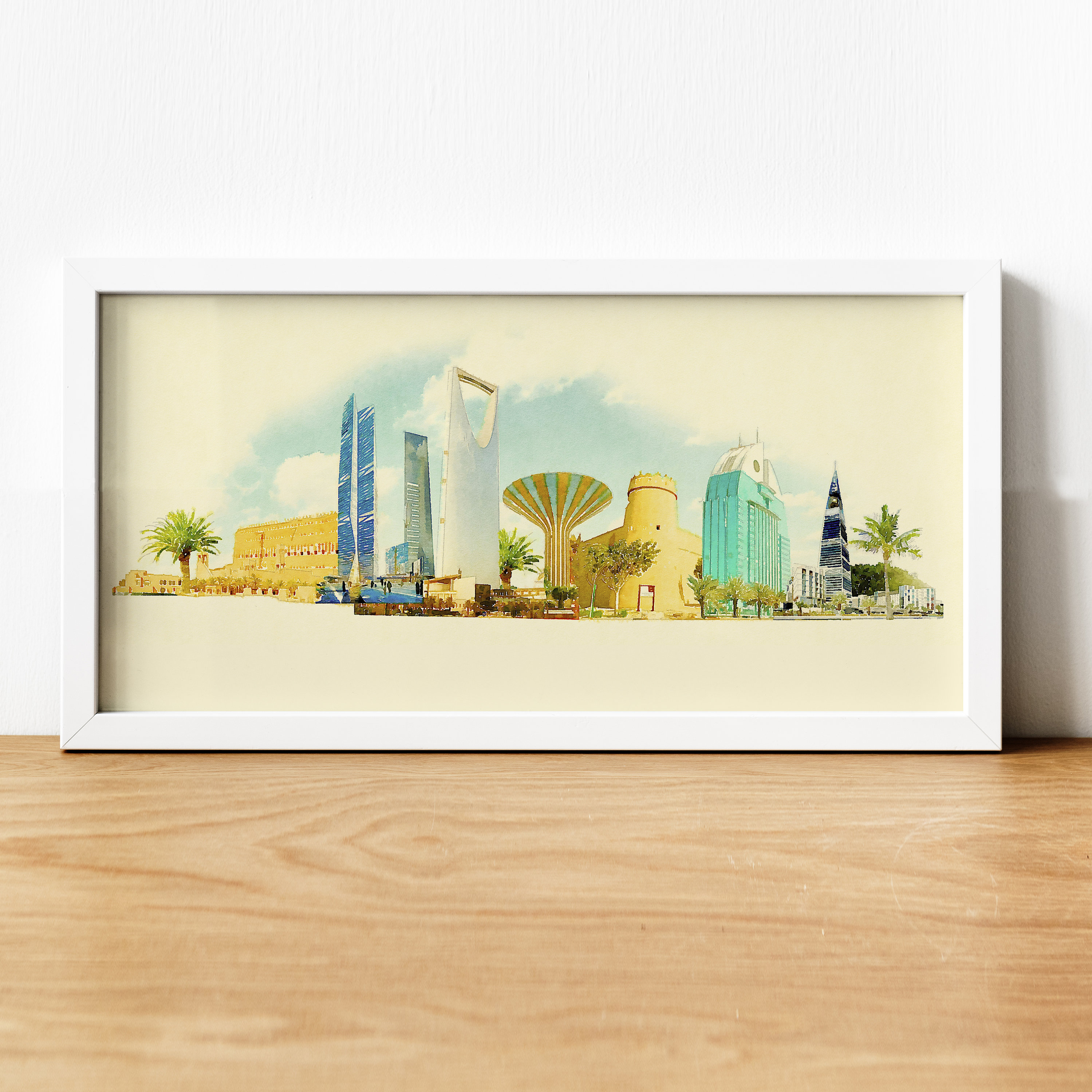 Watercolor Riyadh City Illustration, Riyadh Artwork, Riyadh Skyline ...