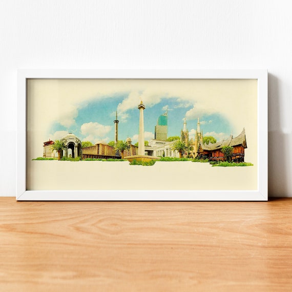 Watercolor Jakarta City Illustration Jakarta Artwork Jakarta | Etsy
