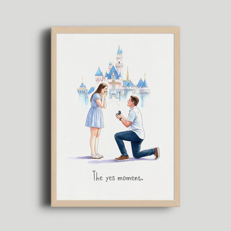 Anniversary Gift, Valentines Gift, Couple Proposal Portrait, Watercolor ...