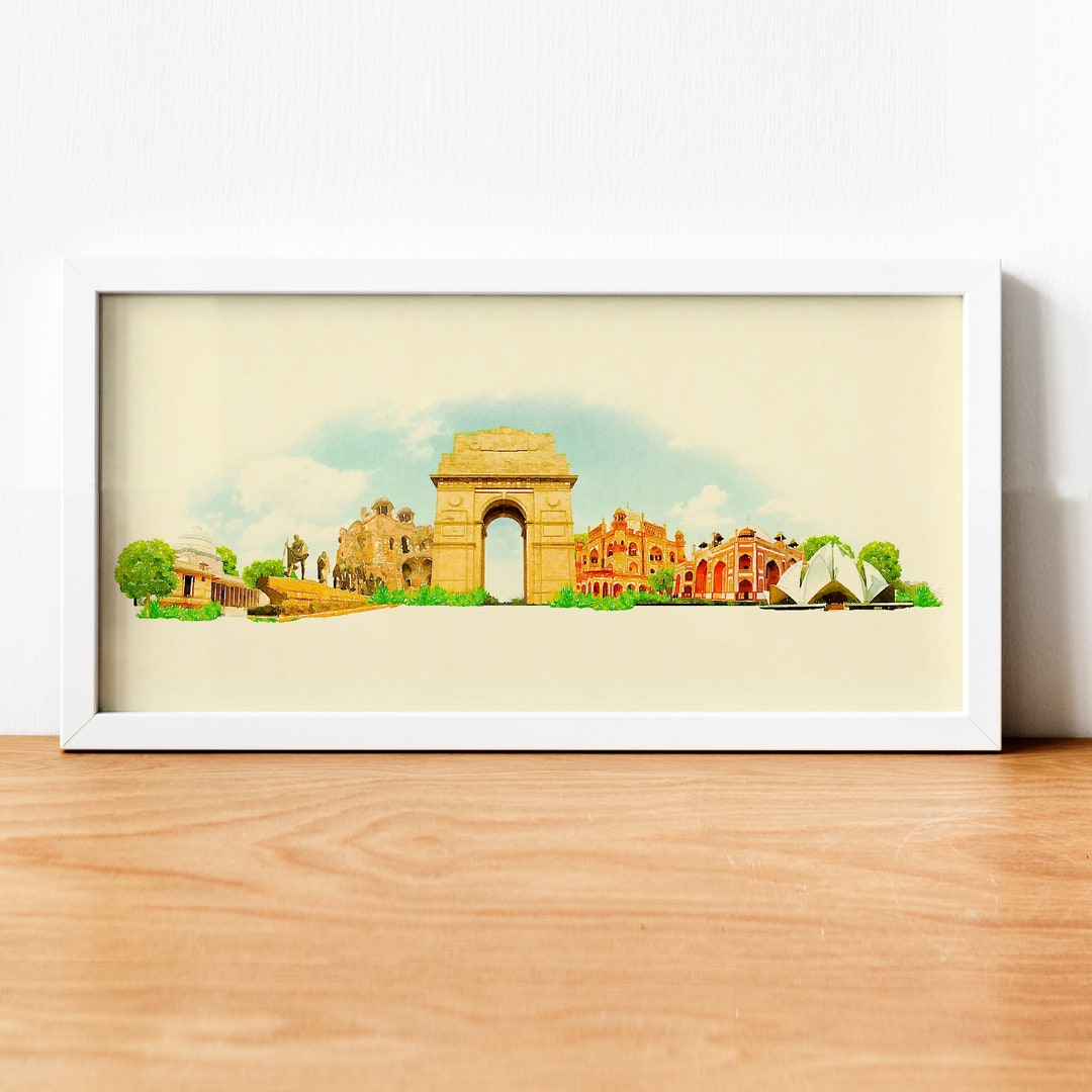 Watercolor Delhi City Illustration, Delhi Artwork, Delhi Skyline ...