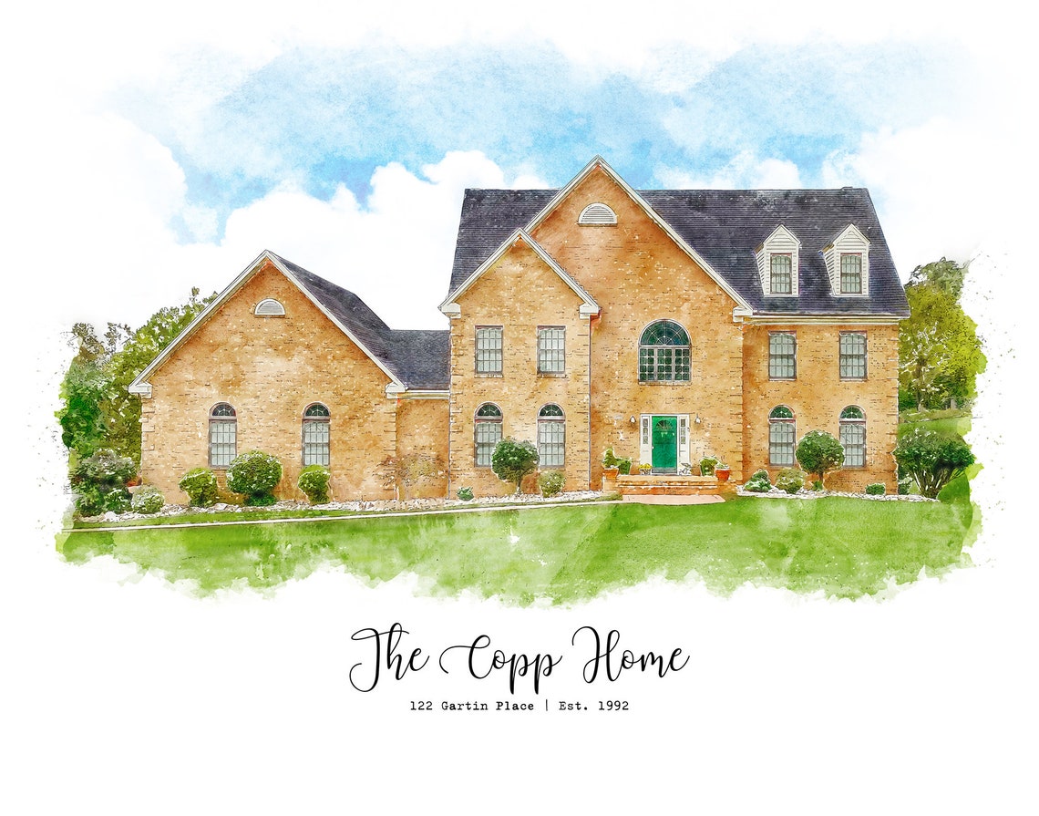 House Sketch House Drawing Color Pencil Colored Pencil - Etsy