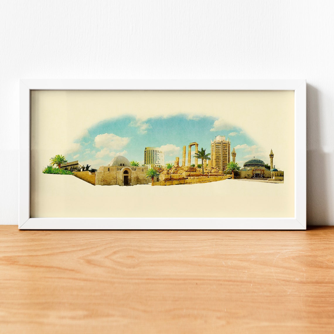 Watercolor Amman City Illustration, Amman Artwork, Amman Skyline ...