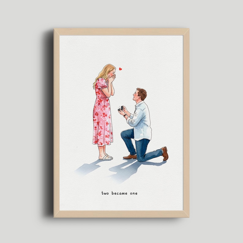 Anniversary Gift, Valentines Gift, Couple Proposal Portrait, Watercolor ...
