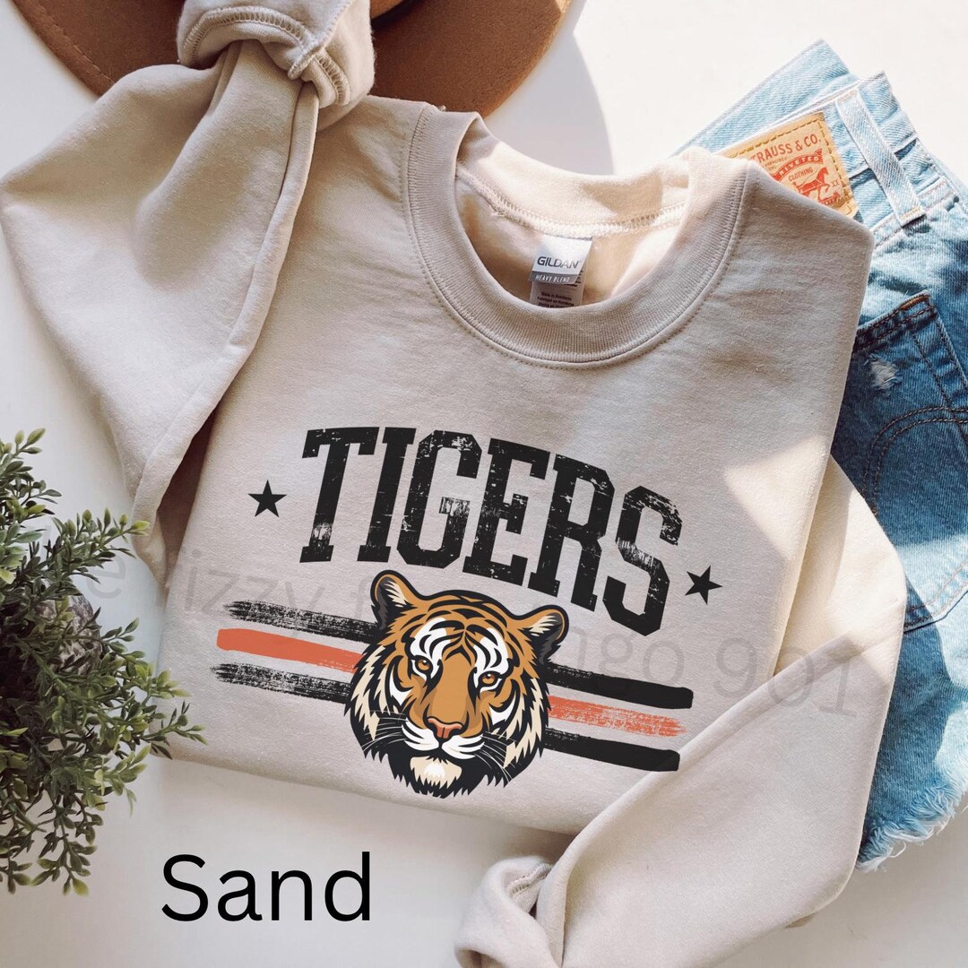 Distressed Tigers Sweatshirt, Vintage Tiger Shirt, Graphic Print ...