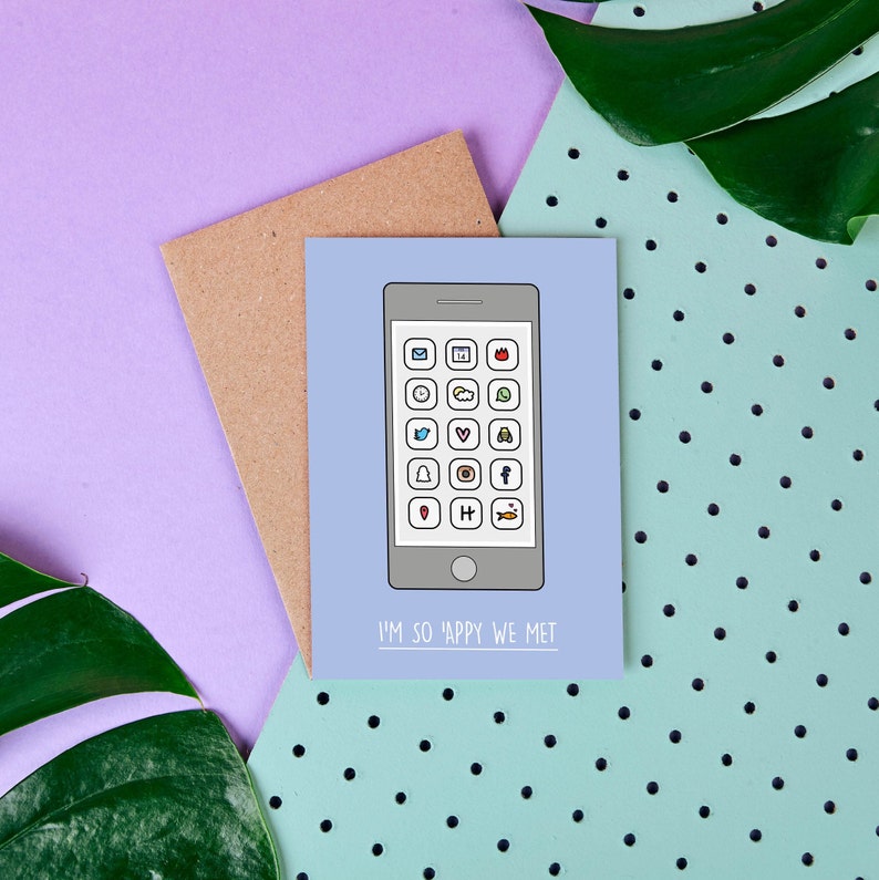 Dating Apps Card Greeting Card Online Dating Tinder - Etsy UK