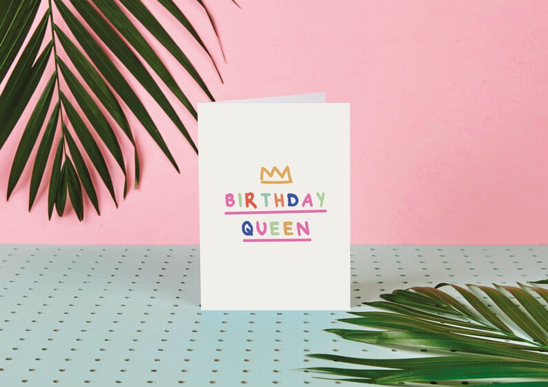 Birthday Queen Birthday Card Greeting Card Queen for a | Etsy