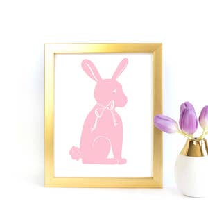 Printable Art: Bunny Silhouette in Pink | Nursery & Children's Prints ...