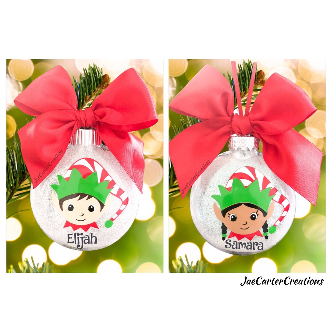 Elf Ornament Personalized, Kid's Elf Ornament, Elf Ornament, Black Elf ...