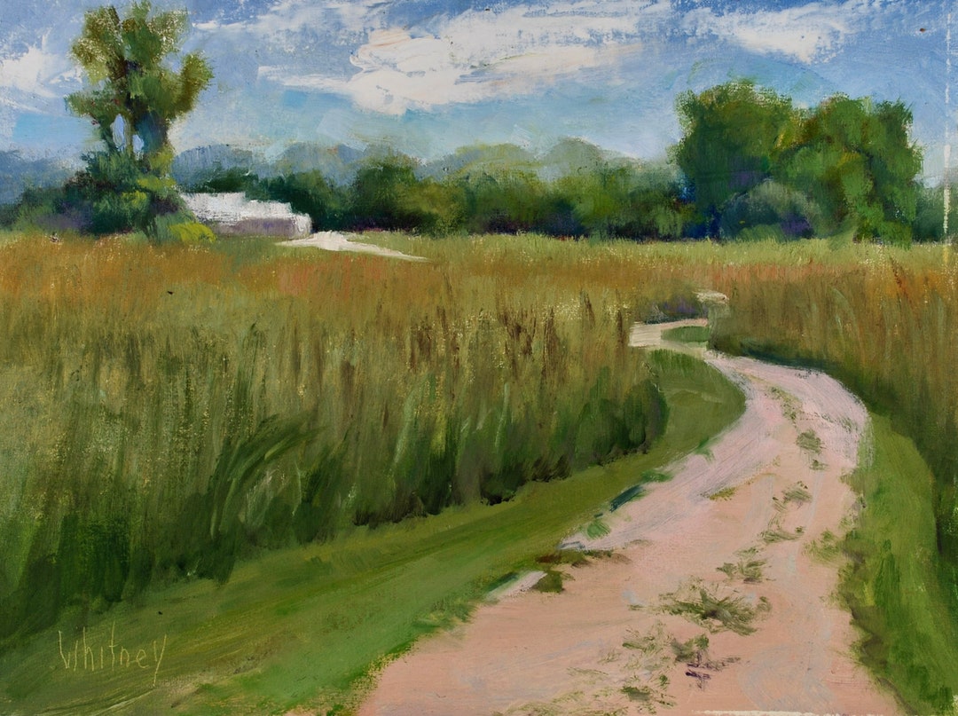 Country Landscape, Wisconsin Painting, Quiet Path, Morning Stoll ...