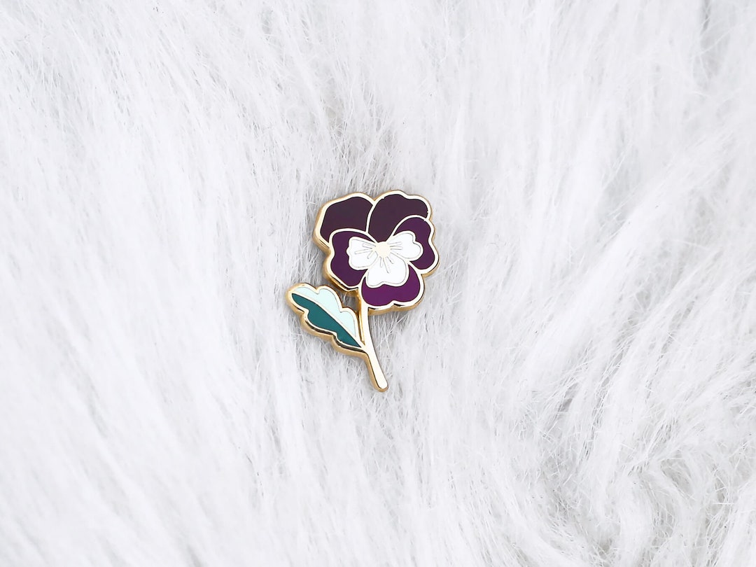 Pins Pansy Flower - Flower Enamel Lapel Pin - Pins - Enamel Pins Gold ...