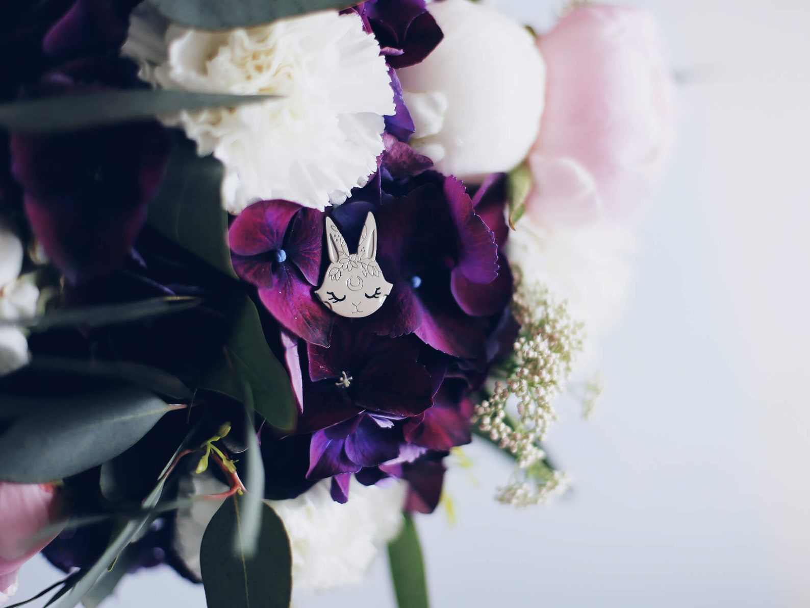 Pins Rabbit Silver Brooch Enamel Pin Silver Metal - Etsy