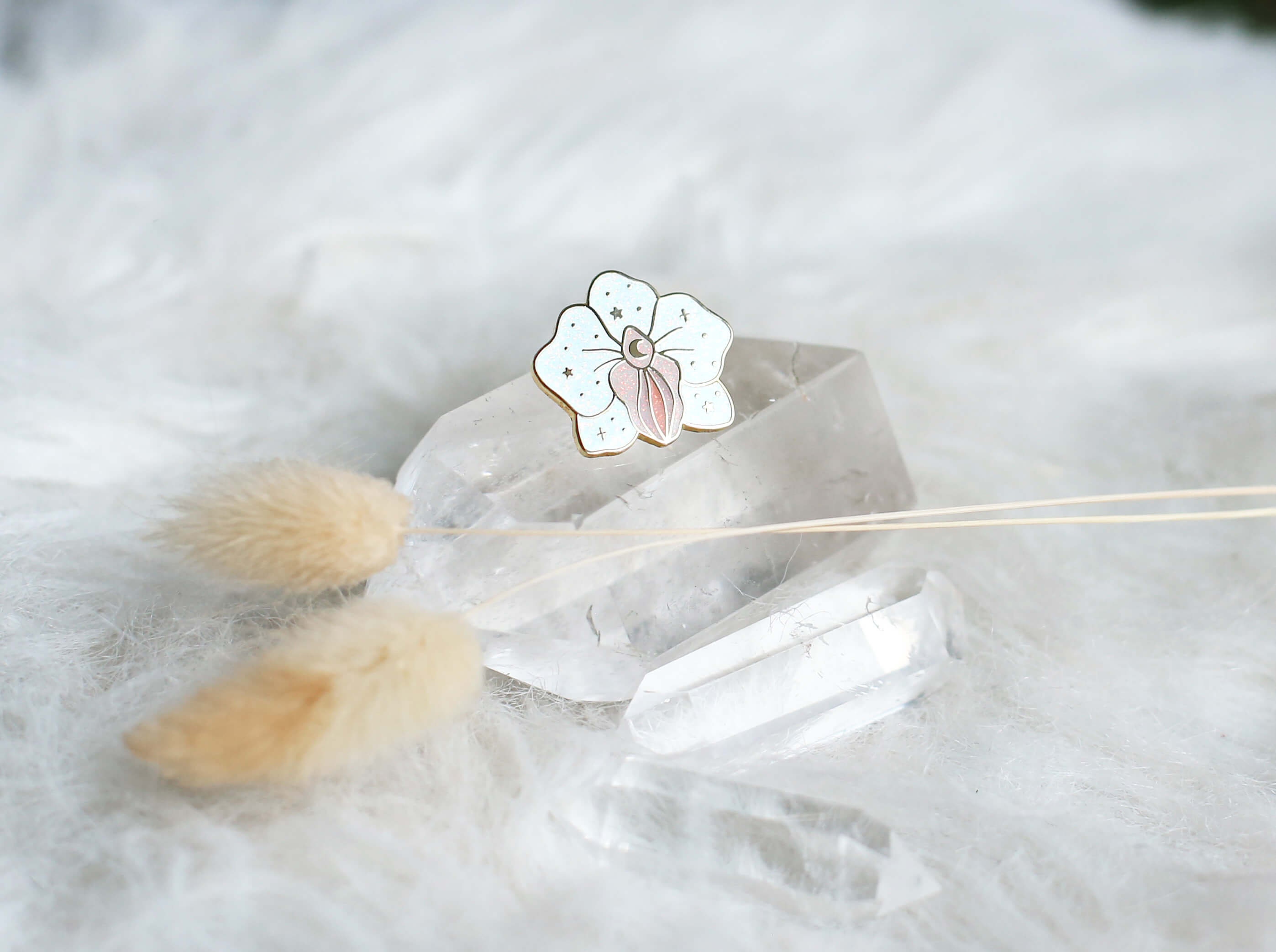 SACRED WOMEN'S ORCHID Pins - Heavenly Glitter - Witchy - Glitter Pins ...