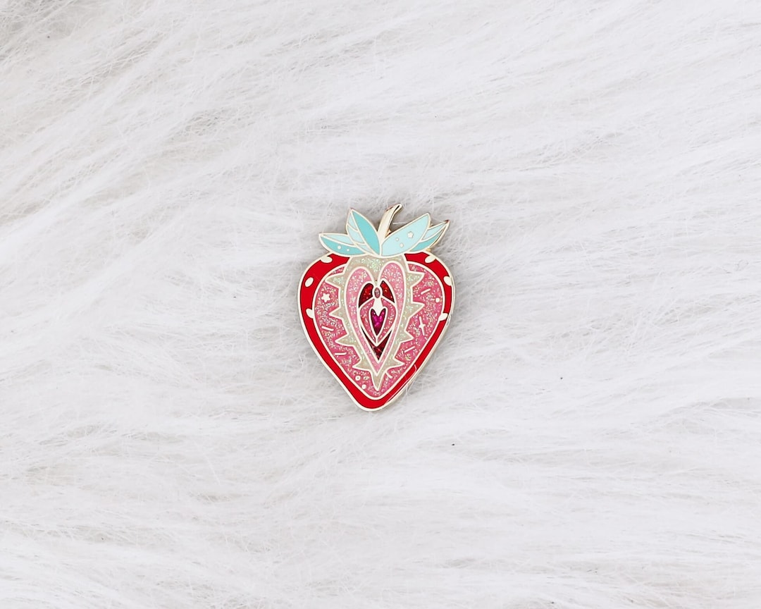 Pins Fruit Strawberry - Enamel Lapel Pin - Red Fruit - Glitters - Etsy
