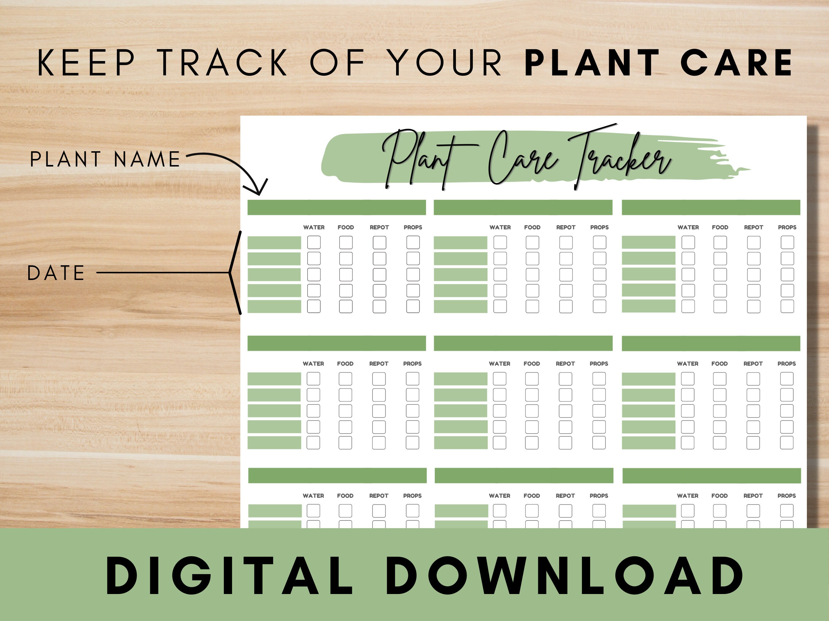 Plant Care Tracker | DIGITAL DOWNLOAD | Printable Plant Chart | Plant ...